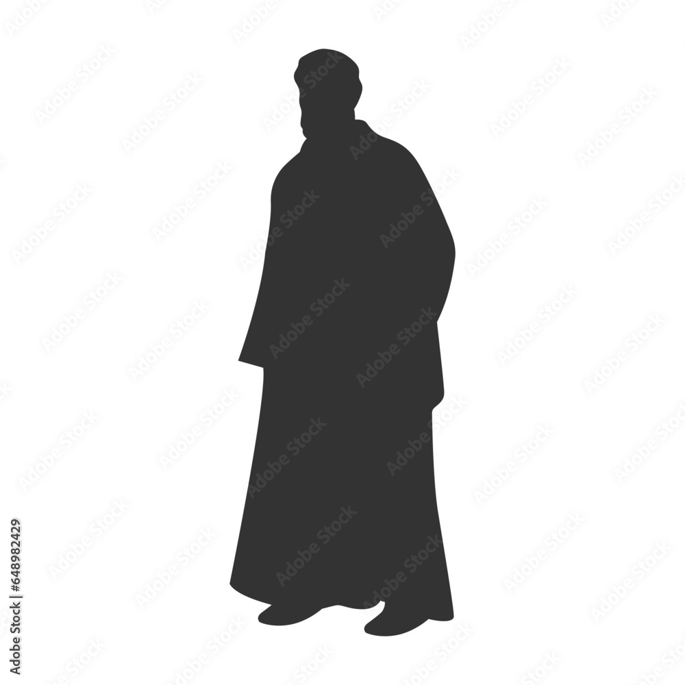Muslim Arab man silhouette. apostle silhouette. Vector illustration ...