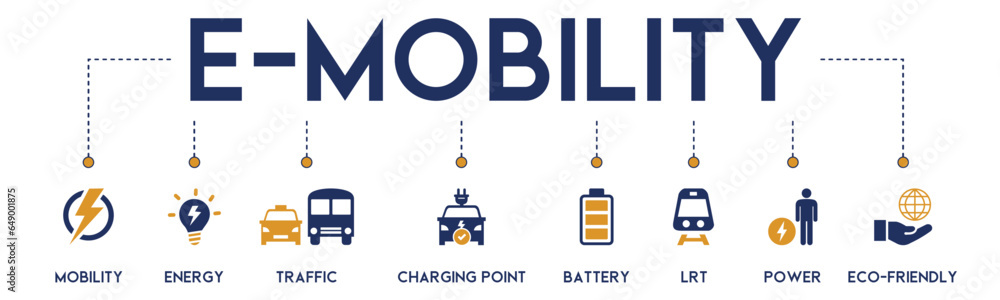 E-mobility banner website icon vector illustration concept with icon of ...