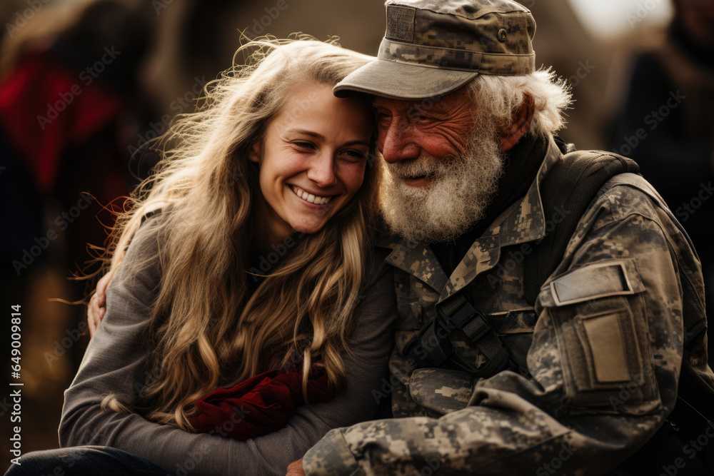 Tender moments captured as veterans embrace their family members during ...