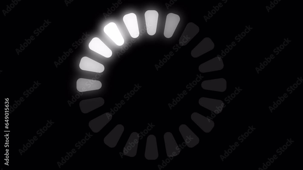 Loading Circle Video with Glow. Loading Animation on Transparent ...