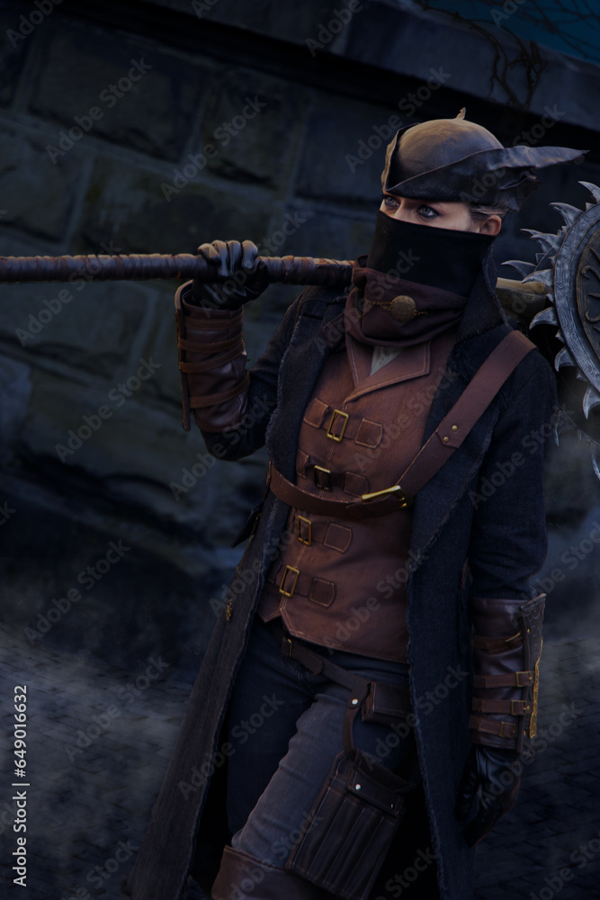 Dark fantasy Caucasian person portrait with gothic style of Victorian ...