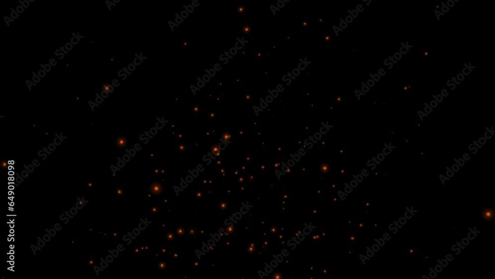 Orange dot particles popping on transparent background. 4K video with ...