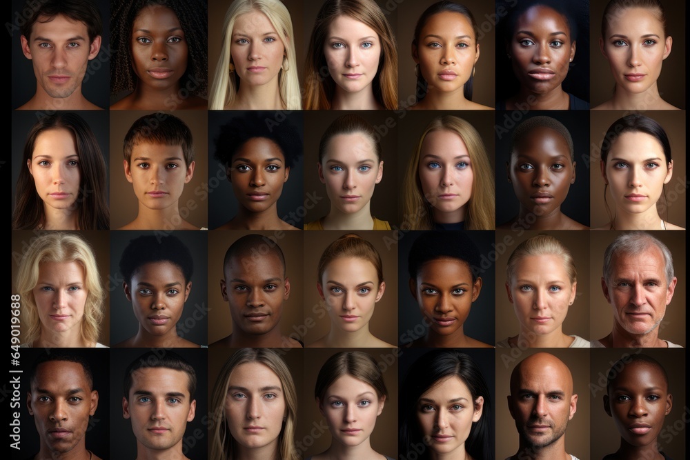 large collection of portraits of fictional people, ai tools generated ...