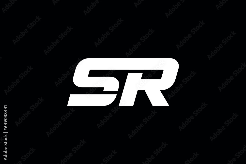 SR Letter Design . SR Letter Icon Vector Logo with Serif Font and ...