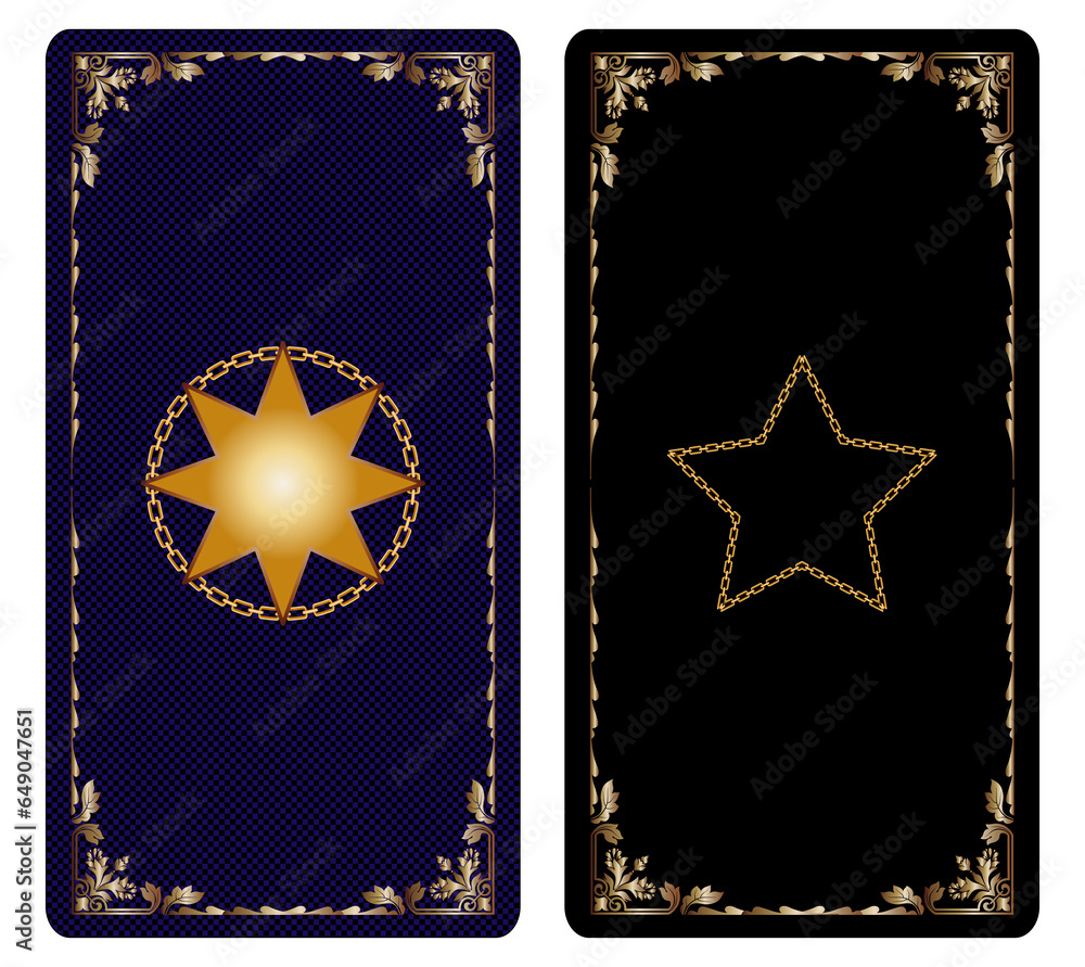 Design for Tarot, playing cards. Template for Tarot, back side. Sample ...