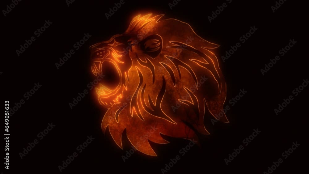 Lion Head Animated Logo - Loop Graphic Element Overlay V2 Stock Video ...