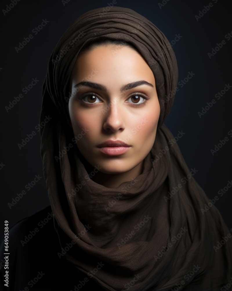 A Mediterranean woman, her expressive oliveskinned face is a testament ...