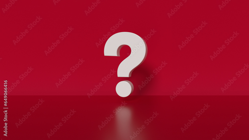 Question mark on red studio background. Stock Illustration | Adobe Stock