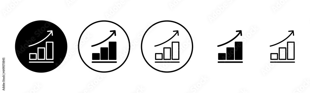 Growing graph Icon set illustration. Chart sign and symbol. diagram ...