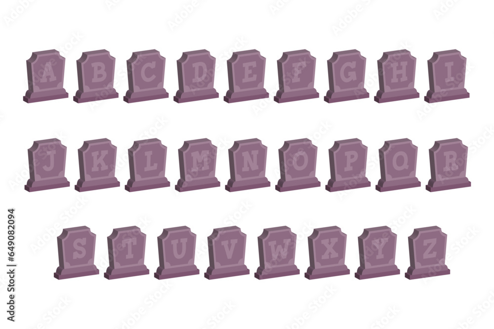 Versatile Collection of 3D Gravestone Alphabet Letters for Various Uses ...