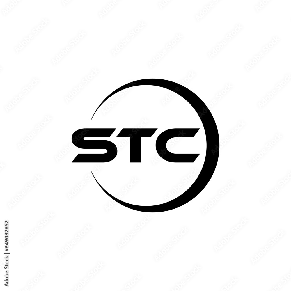 STC letter logo design with white background in illustrator, cube logo ...