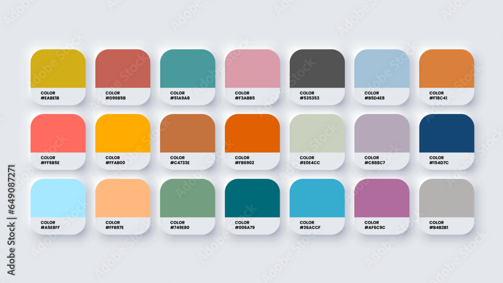 Color Palette, Colour Swatches in RGB, HEX Colors, Bright Colour in HEX ...