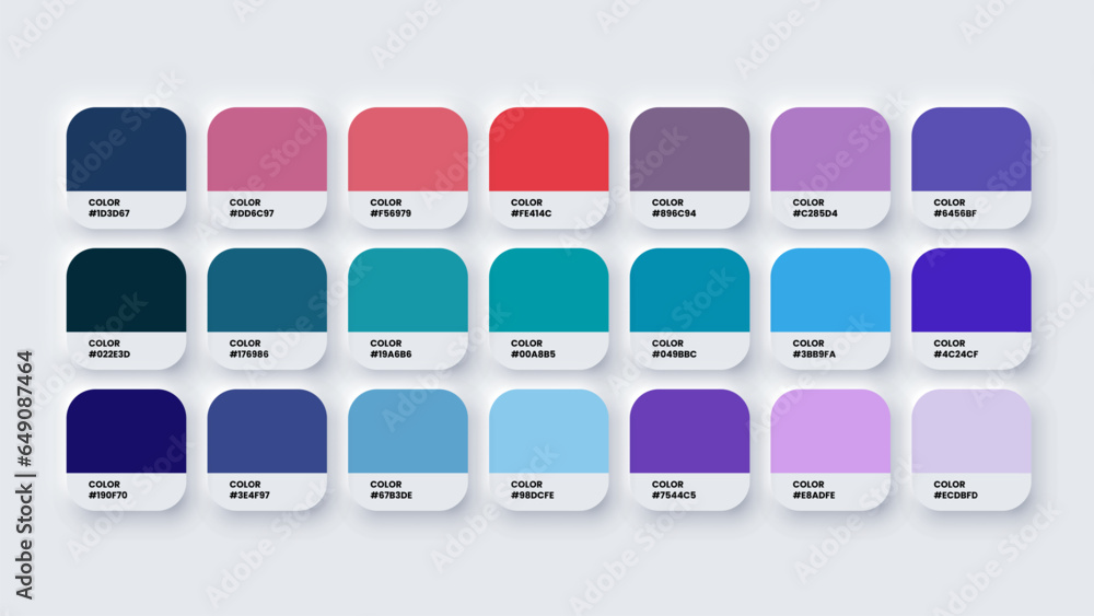 Color Palette, Procreate Color Swatches in RGB, HEX Colors, Bright ...