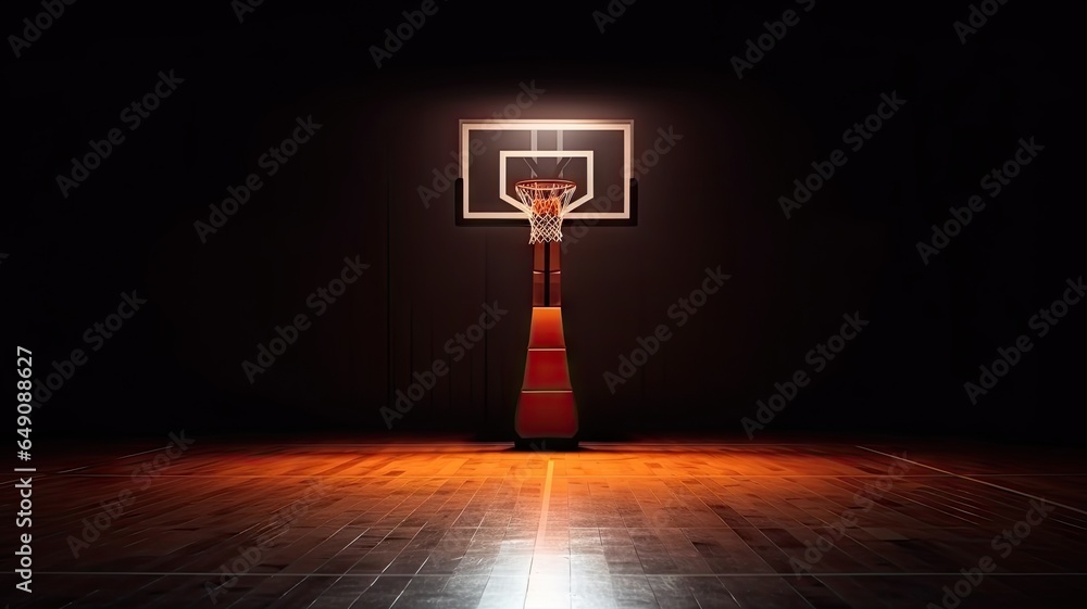 Basketball hoop and ball in the basketball court background. Stock ...