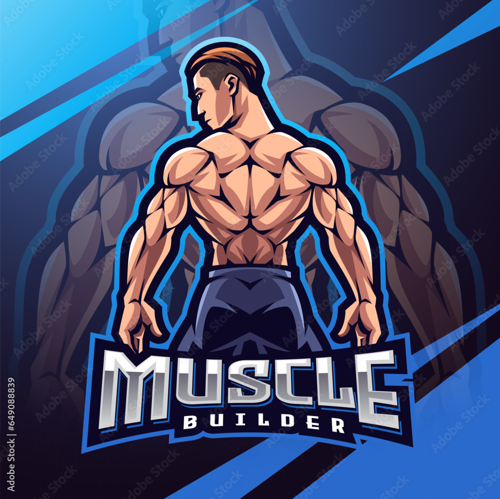Muscle man mascot logo design Stock Vector | Adobe Stock