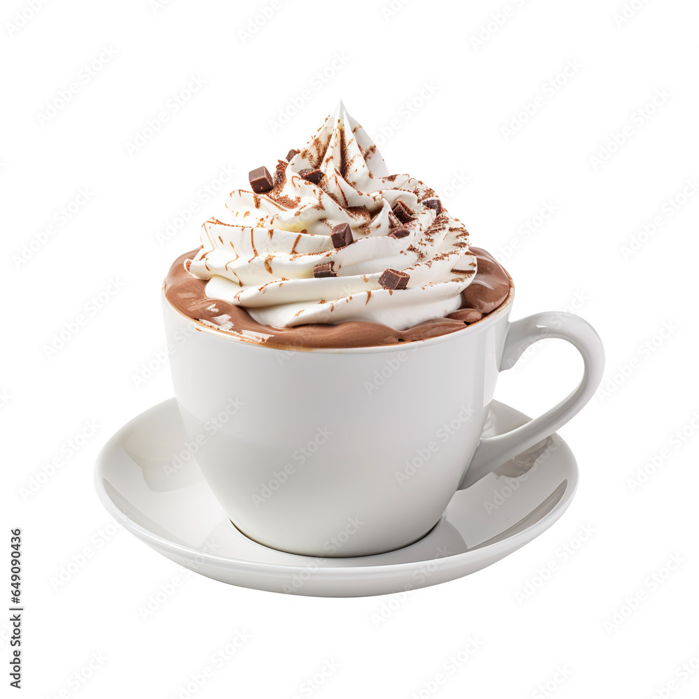 Photo & Art Print cup of hot coffee with milk Cream isolated on ...