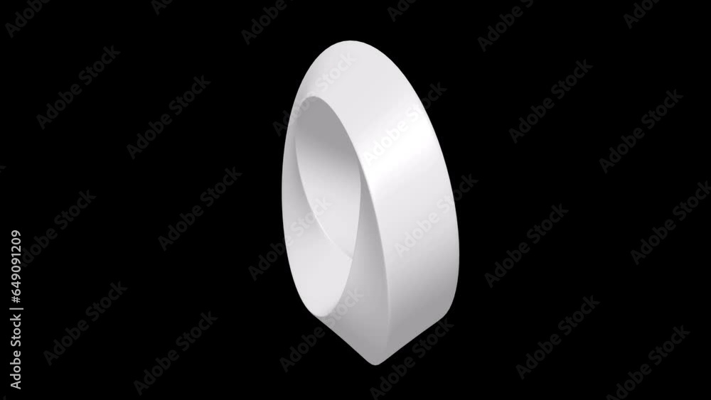 Mobius strip ring sacred geometry. Spatial figure with upturned ...