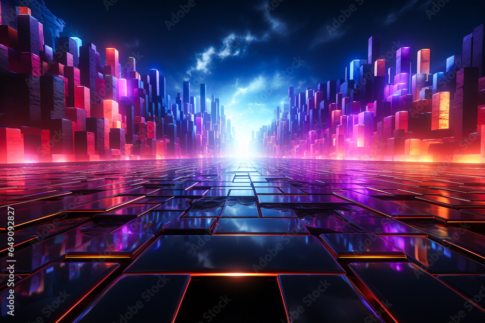 Modern futuristic neon gaming background Stock Photo | Adobe Stock