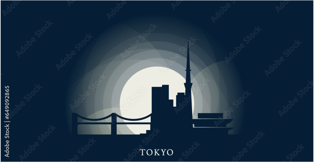 Japan Tokyo cityscape skyline city panorama vector modern banner ...
