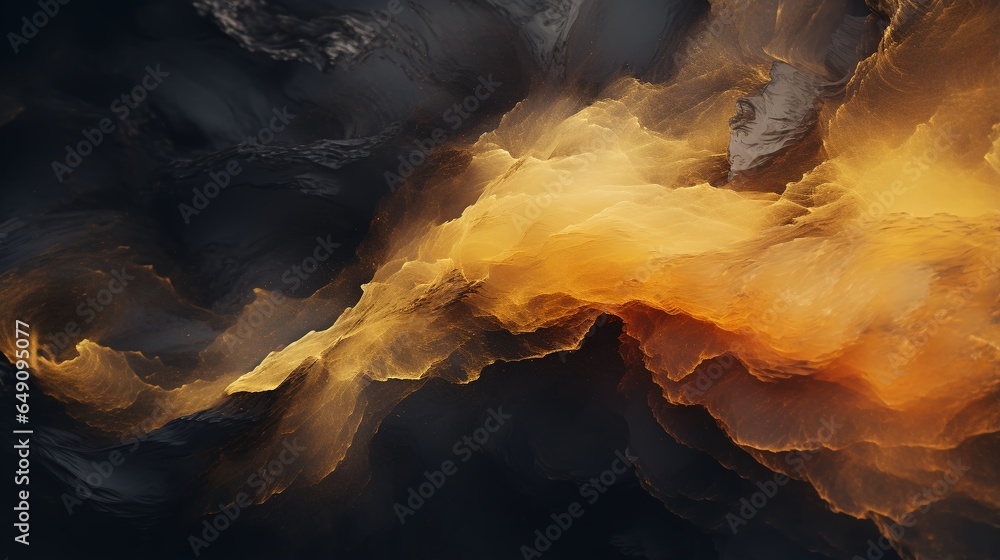 Gorgeous molten gold and matte black lava flow background, gold ...