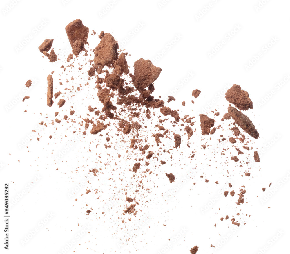 Cocoa powder fall fly in mid air mix cookie cracker, Cocoa powder ...