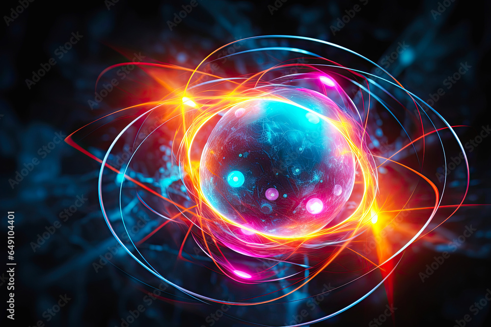 Irradiation science: Atomic nucleus electrons neutrons protons. model ...