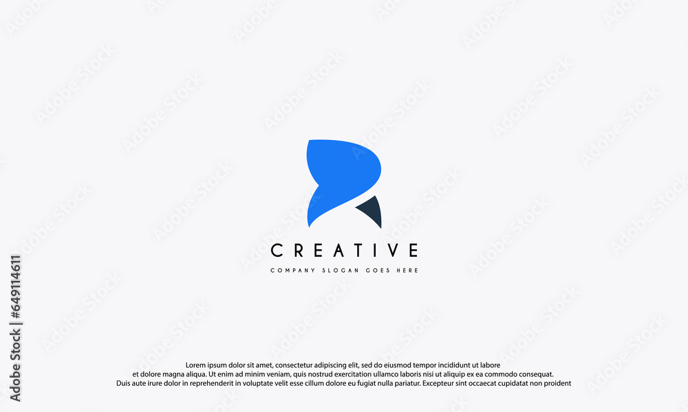 Initial Letter R shark logo design vector illustration. Stock Vector ...