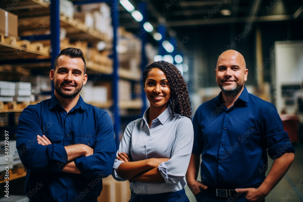 Diversity, team and portrait of engineering employees standing in an ...