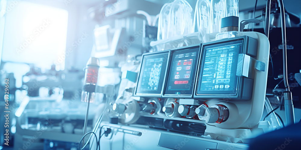 Fotka „Screen of a monitor showing vital signs of a patient. Health ...