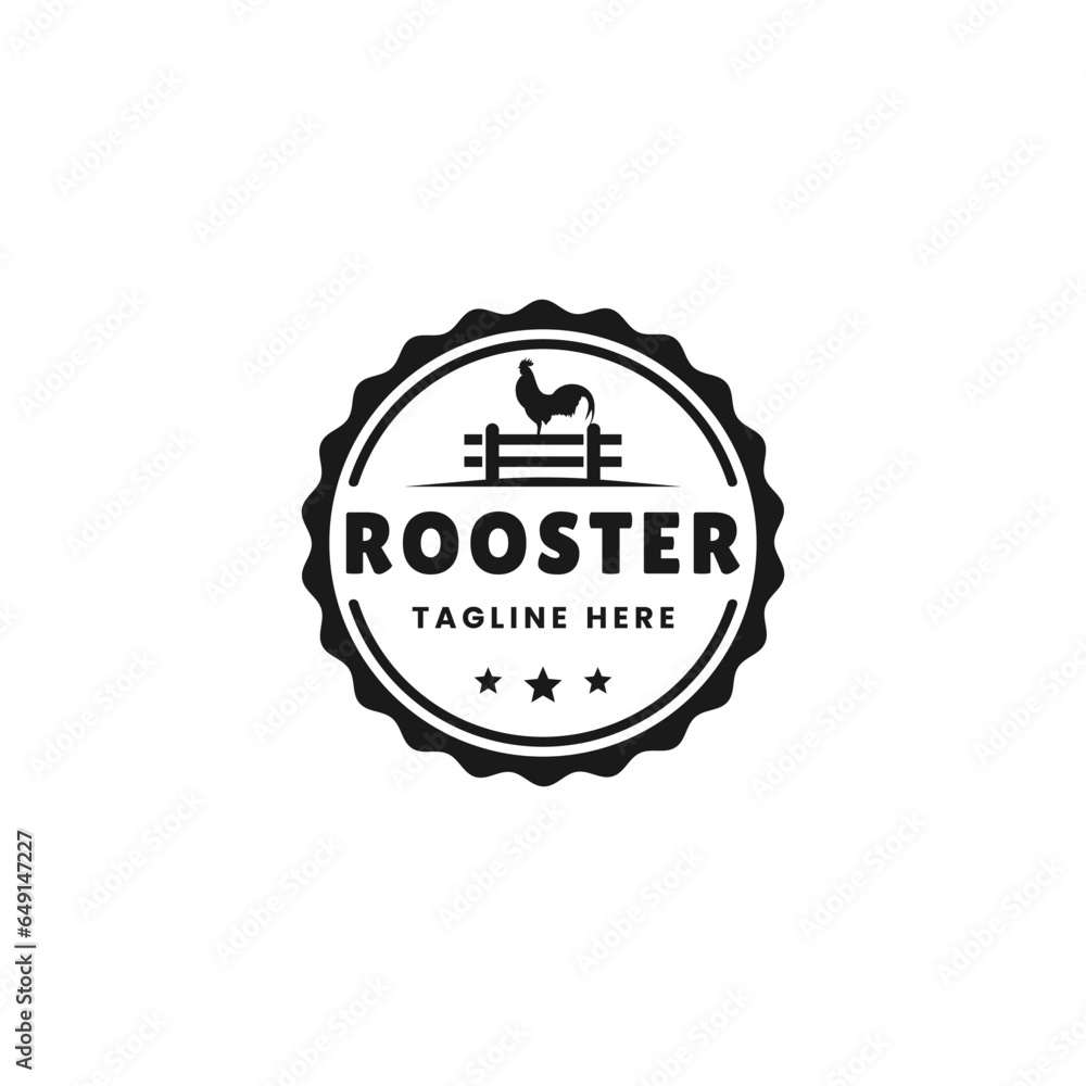 Rooster Logo Vector or Rooster Farm Label Vector. Best Rooster Logo for ...