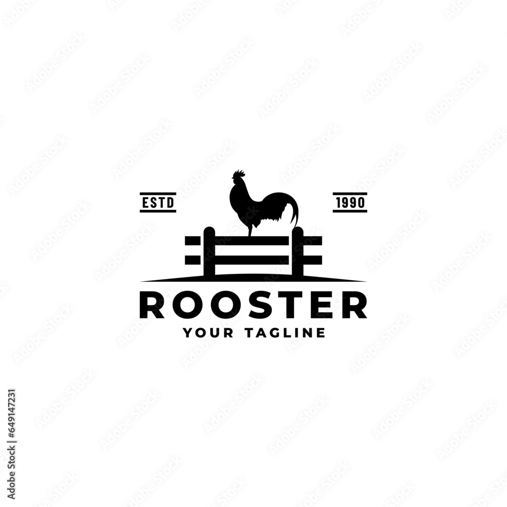 Rooster Logo Vector or Simple Rooster Farm Label Vector. Best Rooster ...