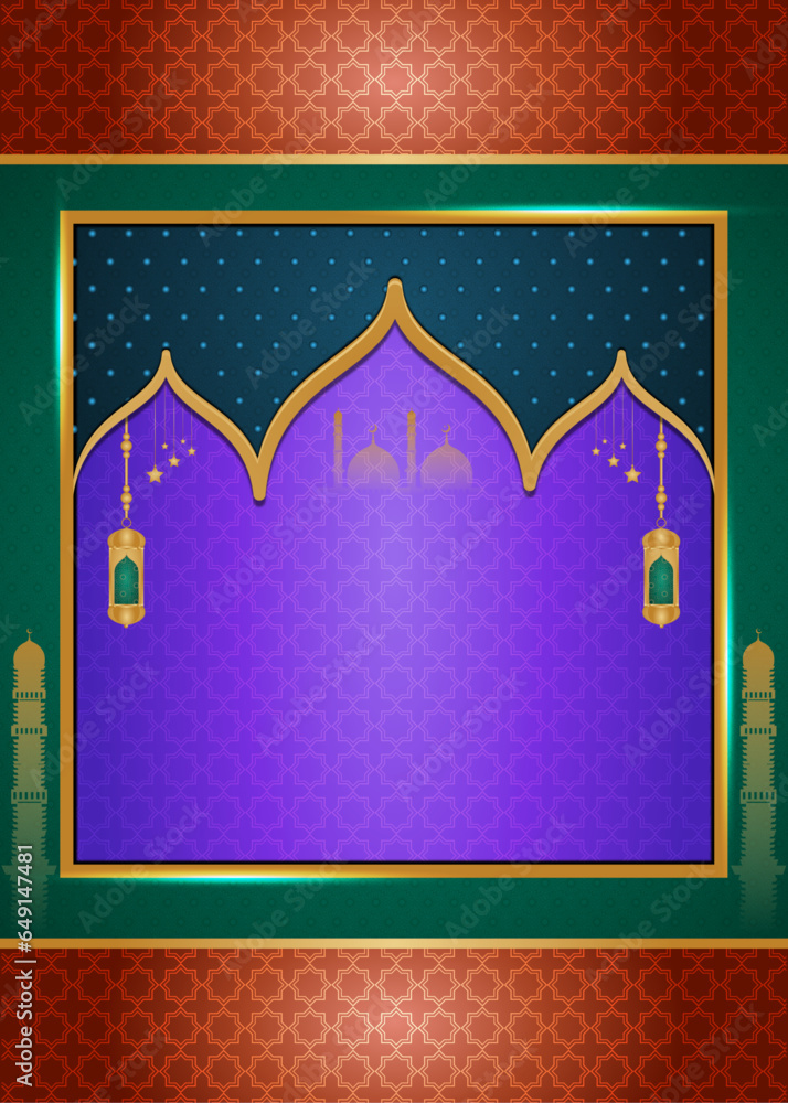 Ramadan or ramadhan kareem with masjid mosque islamic lantern ...