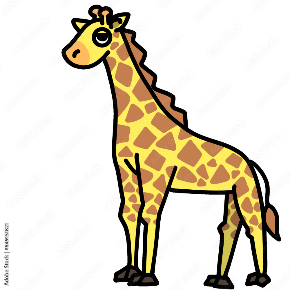 cute giraffe cartoon drawing transparent background illustration vector ...