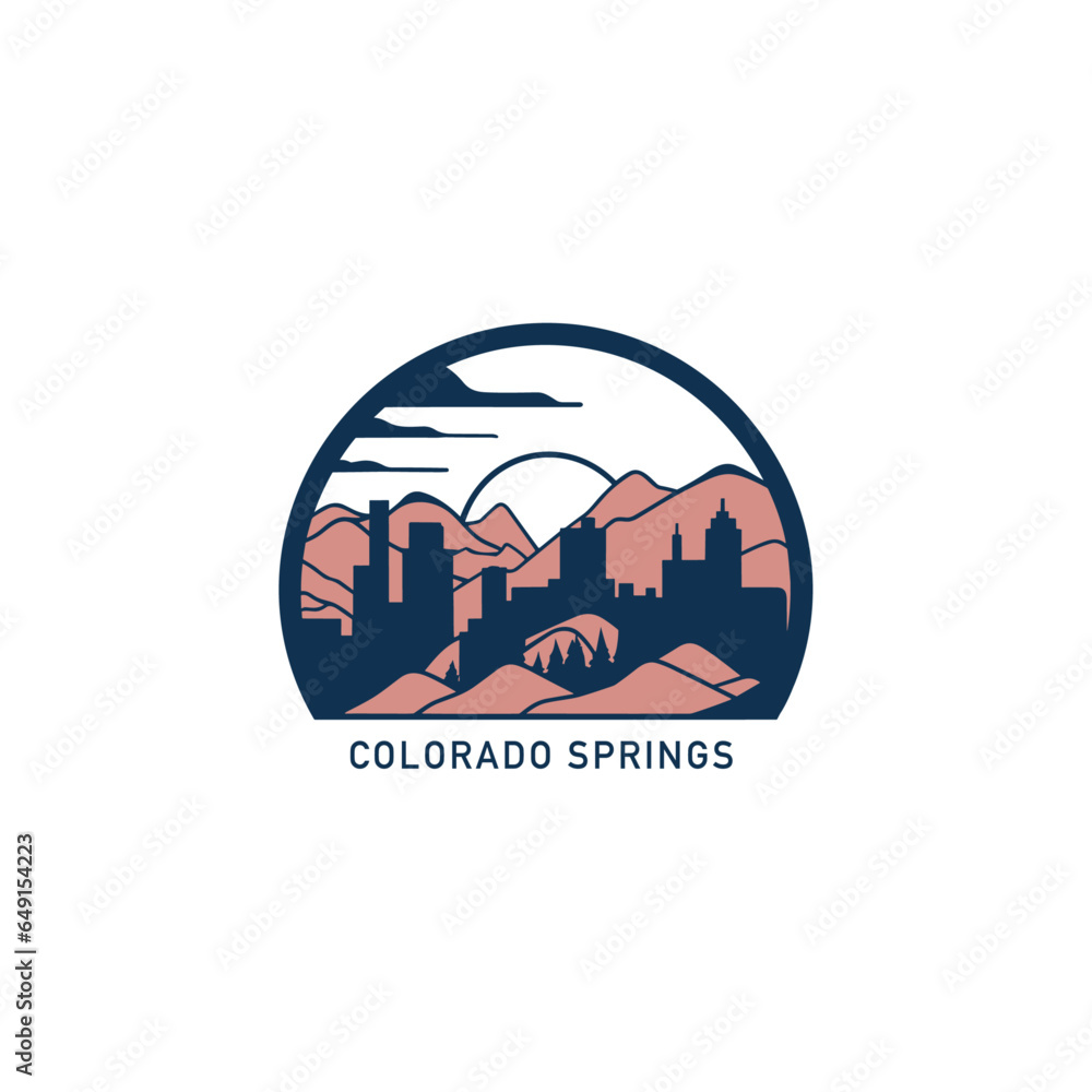 USA United States of America Colorado Springs city modern landscape ...