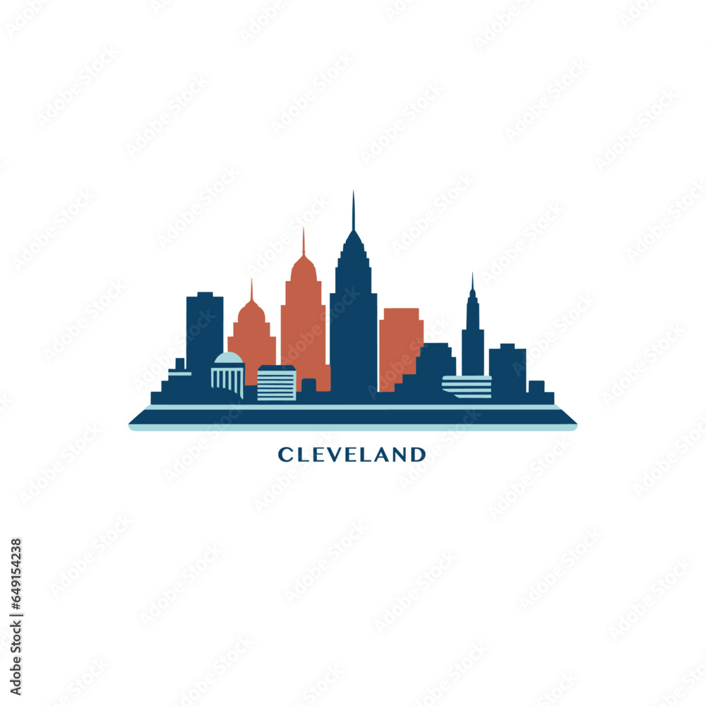 USA United States of America Cleveland city modern landscape skyline ...
