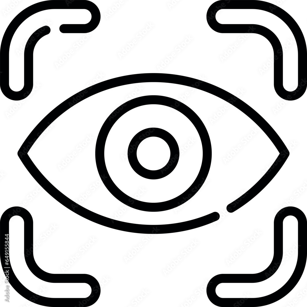 Vetor de Eye scanner icon, Biometric security symbol, Eye scanner ...