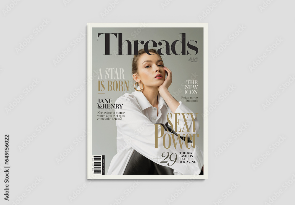 Fashion Magazine Cover Layout Elegant Classy Business Woman Stock ...