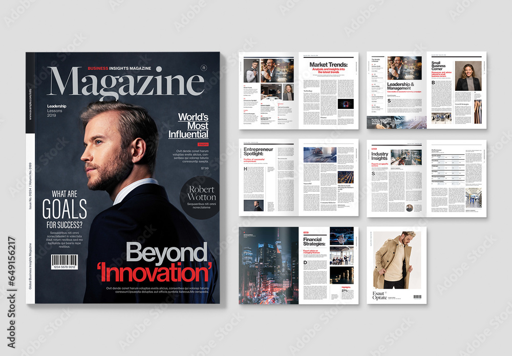 Magazine Template Layout in Modern Theme for Business Corporate ...