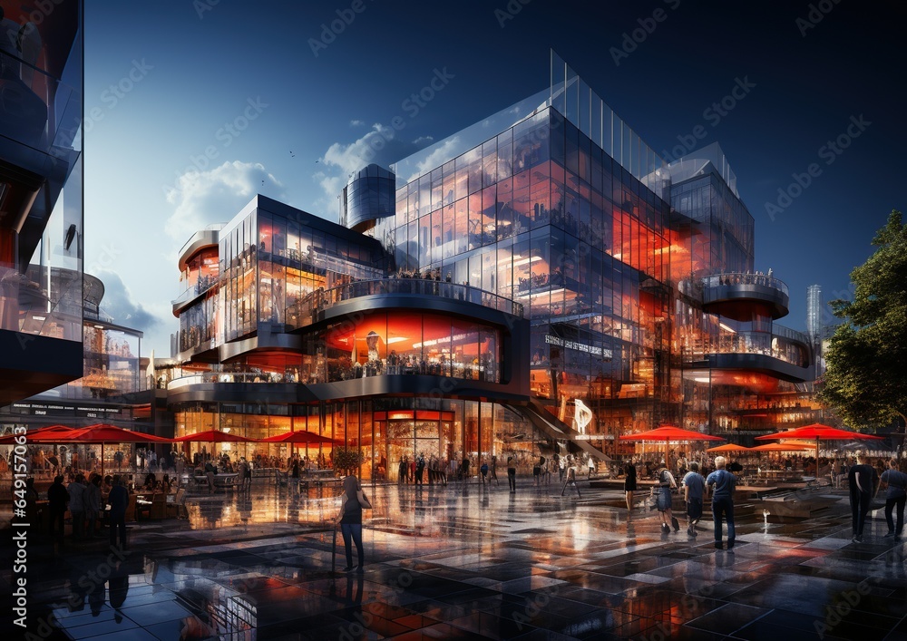 Mall shopping center building architecture Stock Photo | Adobe Stock