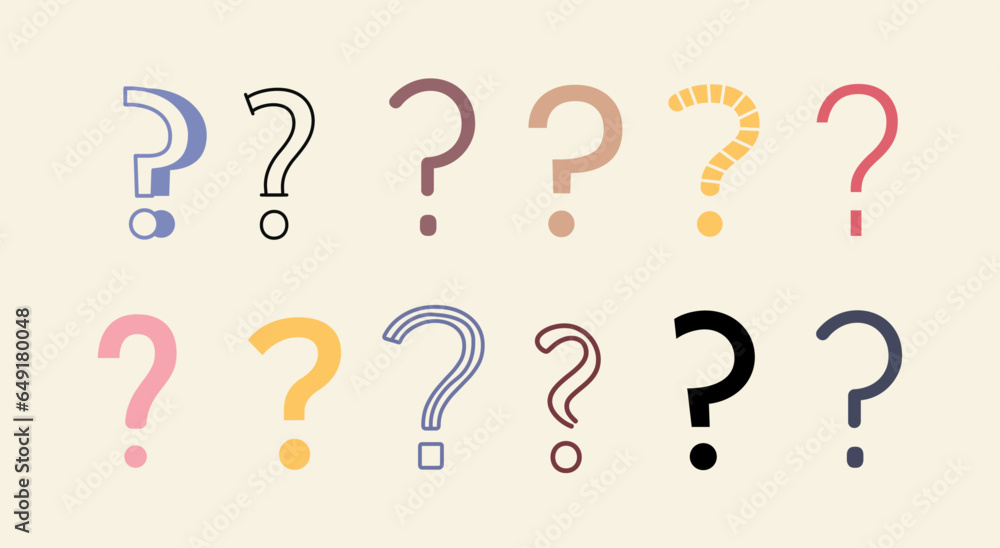Doodle drawings of question marks and interrogation points hand drawn ...