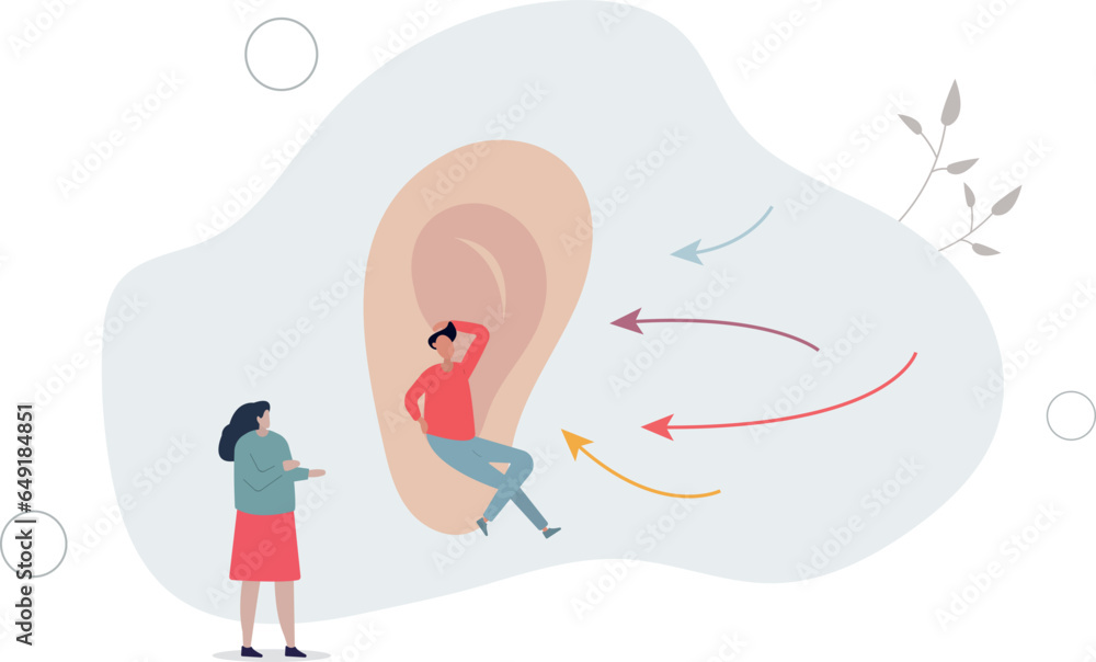 Active listening and hear focused what other is saying.Conversation and ...