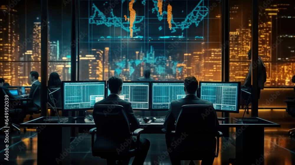 Foto de Team of Professional Computer Data Science Engineers Work on ...