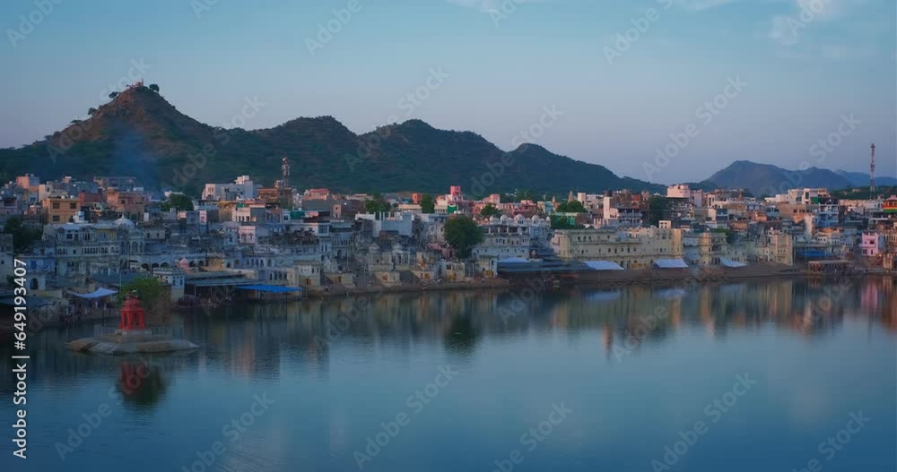 View of famous indian hinduism pilgrimage town sacred holy hindu ...