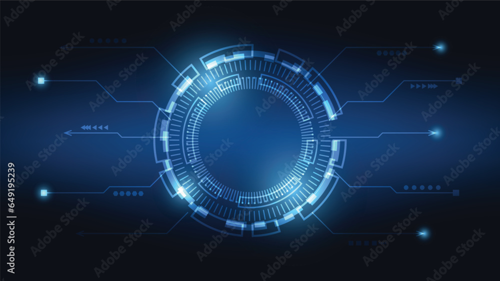 Hi tech circle digital HUD screen for modern graphic design. futuristic ...