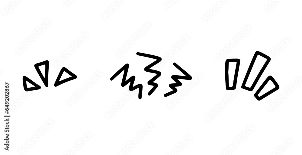 A Set Of Anime Emoji In Doodle Style Linear Icons Indignation Anger Linear Vector