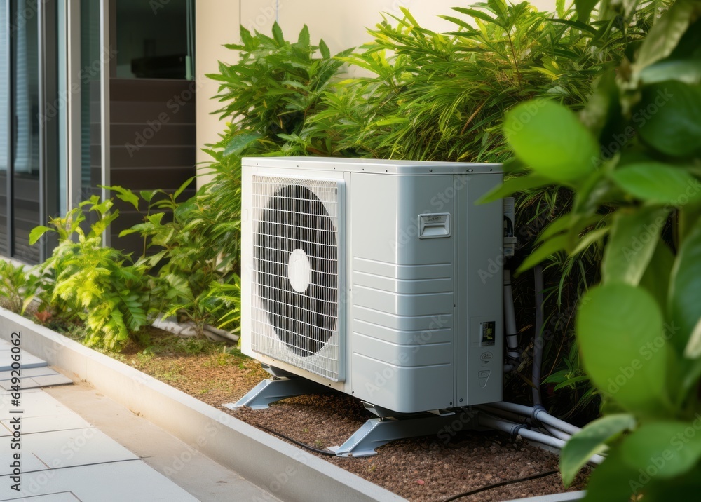 Foto de The outdoor unit compressor of an air conditioning system is ...