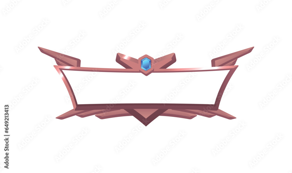 Bronze trapezoid frame with sharp wings for interface ui ux game ...