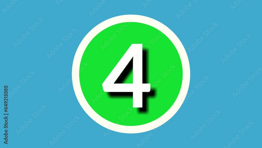 Number 4 four sign symbol animation motion graphics on green sphere on ...