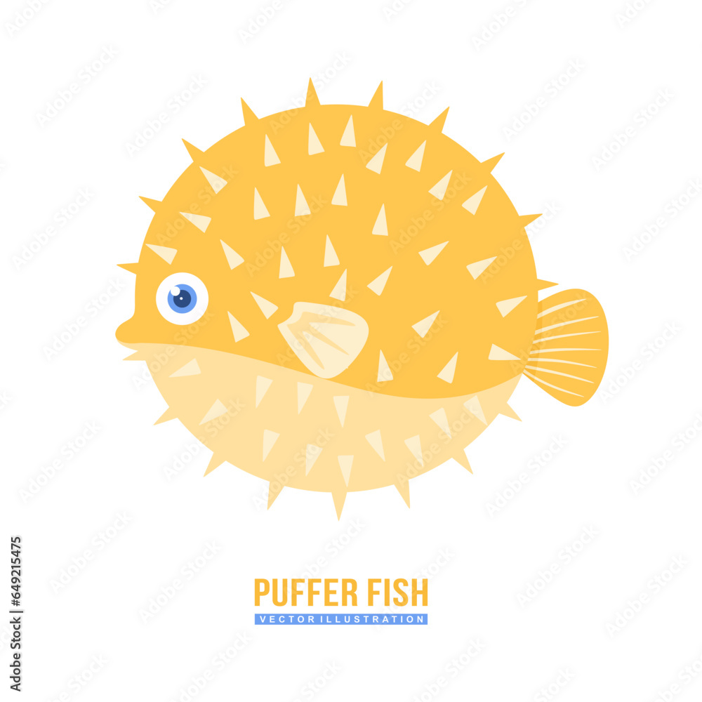 Vecteur Stock Puffer Fish. Flat vector illustration of puffer fish ...