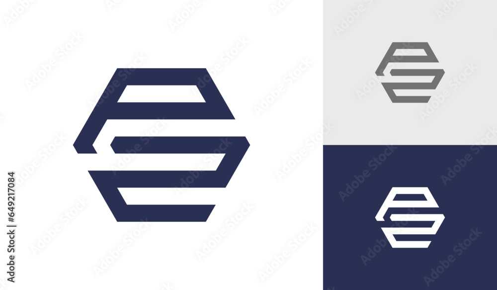 Letter P2 hexagon logo design Stock Vector | Adobe Stock